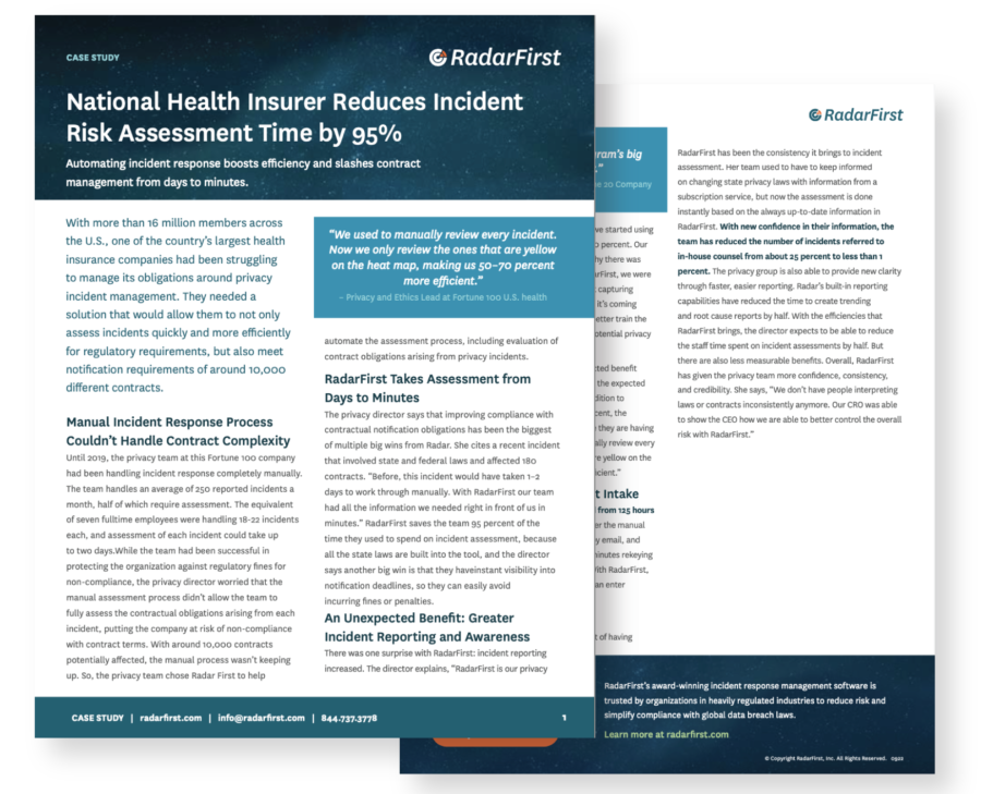 Health Insurer Reduces Risk Assessment Time 95% | RadarFirst