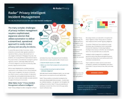 Intelligent Privacy Incident Management Datasheet | RadarFirst