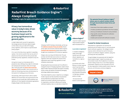 Breach Guidance Engine™: Always Compliant | RadarFirst