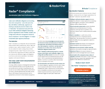 Radar Compliance: Cyber Event Notification Obligations | RadarFirst